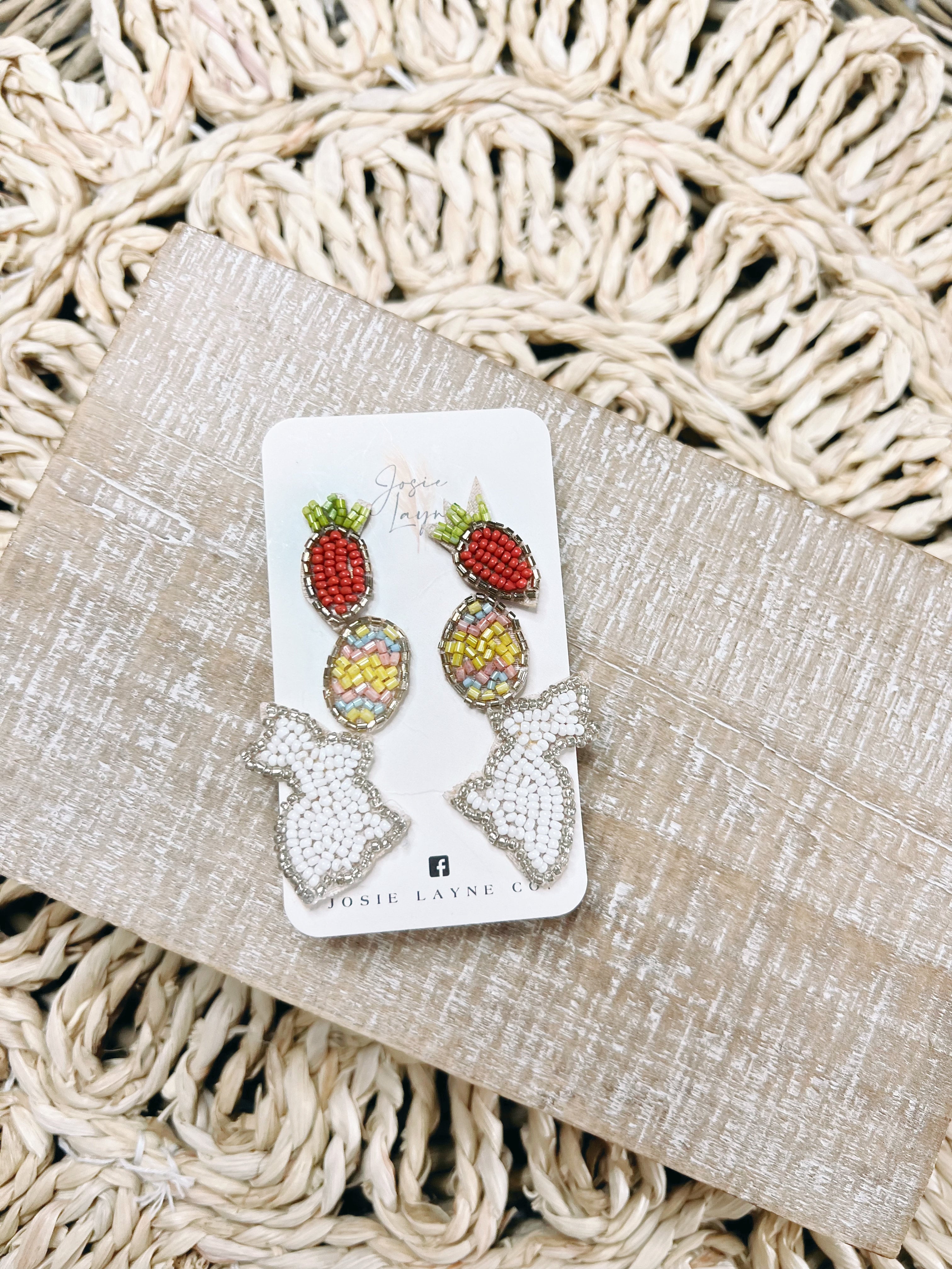 Josie Layne Seed Bead Bunny Earrings | April's