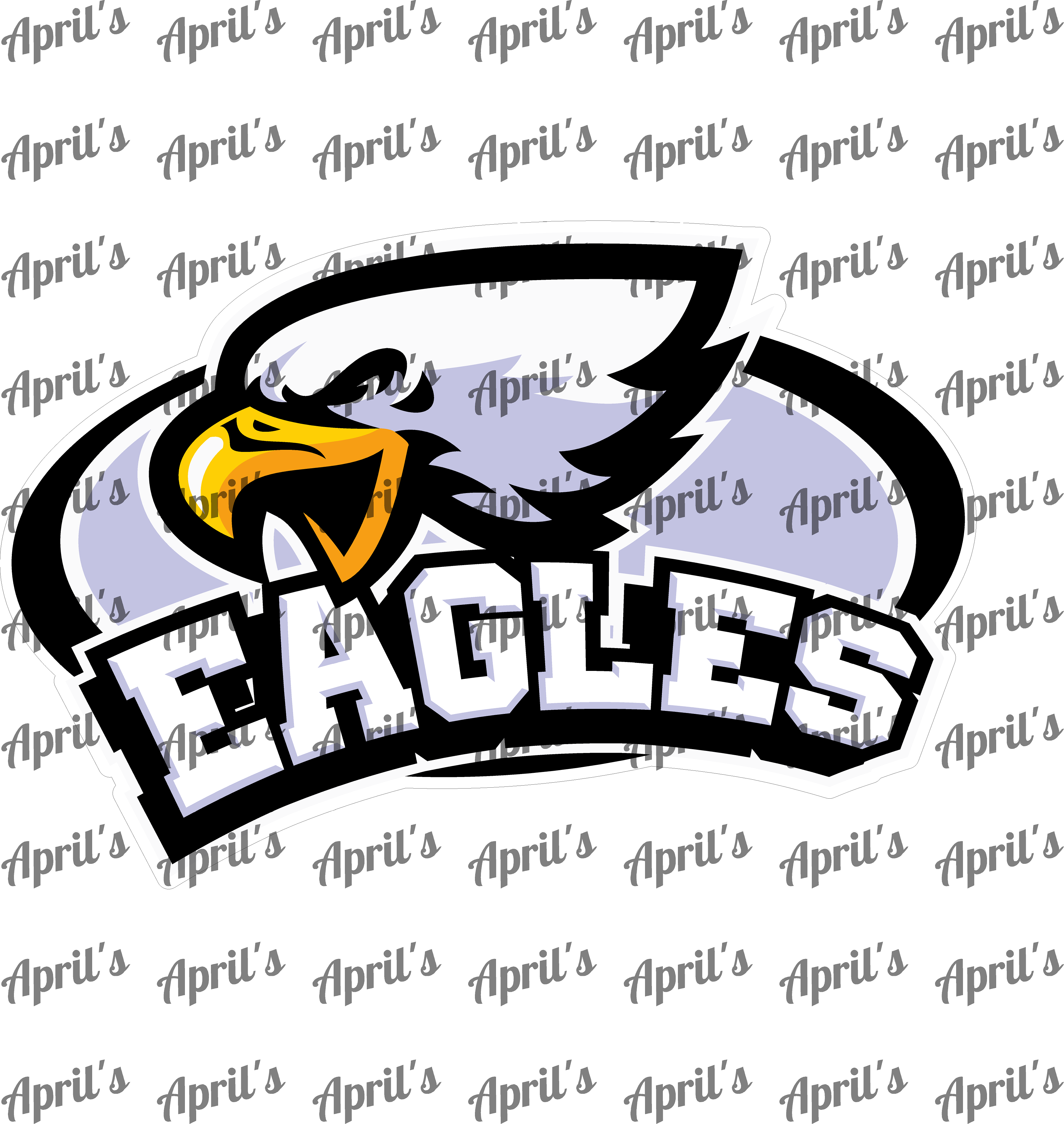 South Side Eagles Lavender Swatch Eagle Head Sublimation | April's