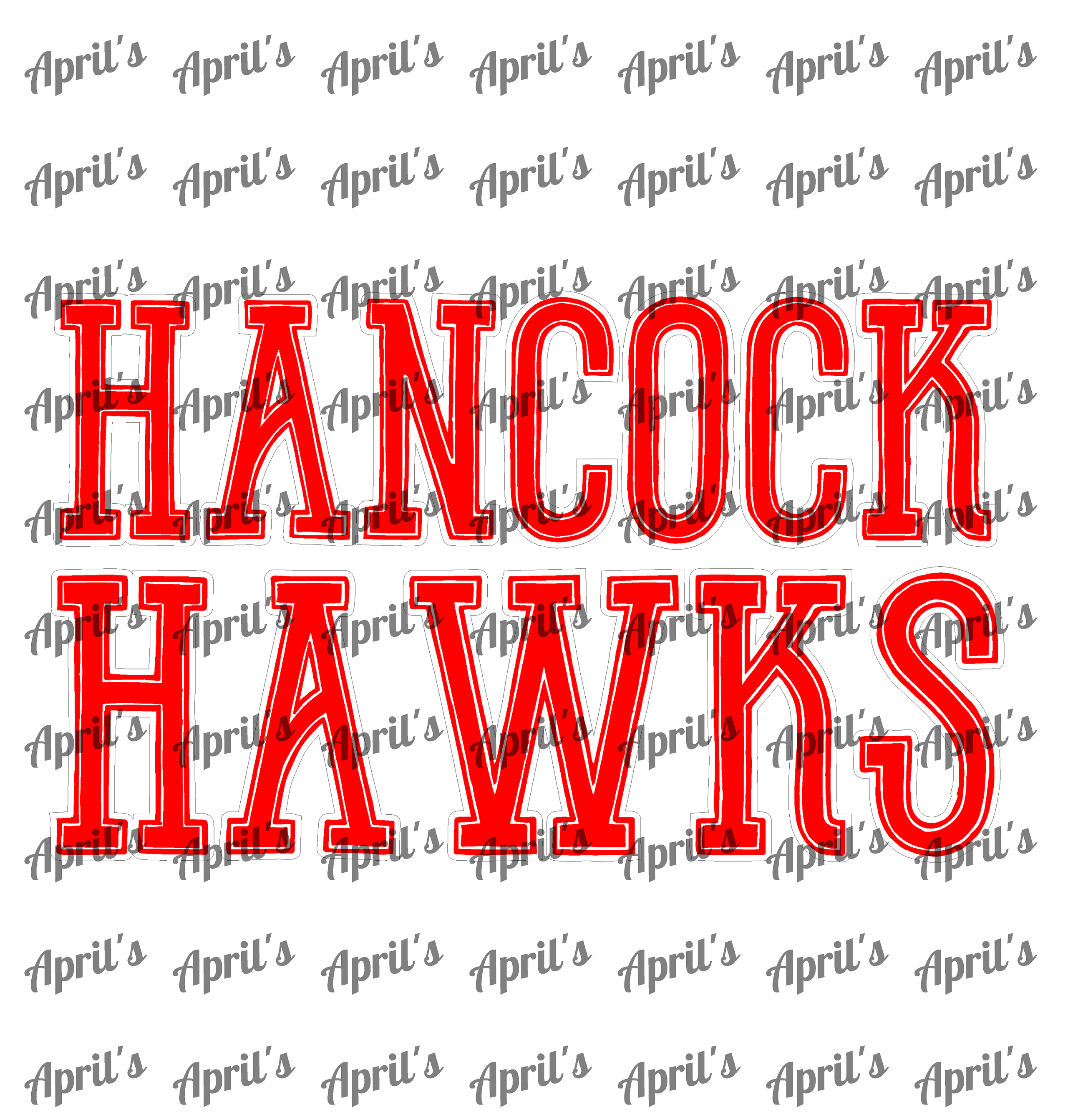 Hancock Hawks Block Letters HTV Decals | April's Craft Supply
