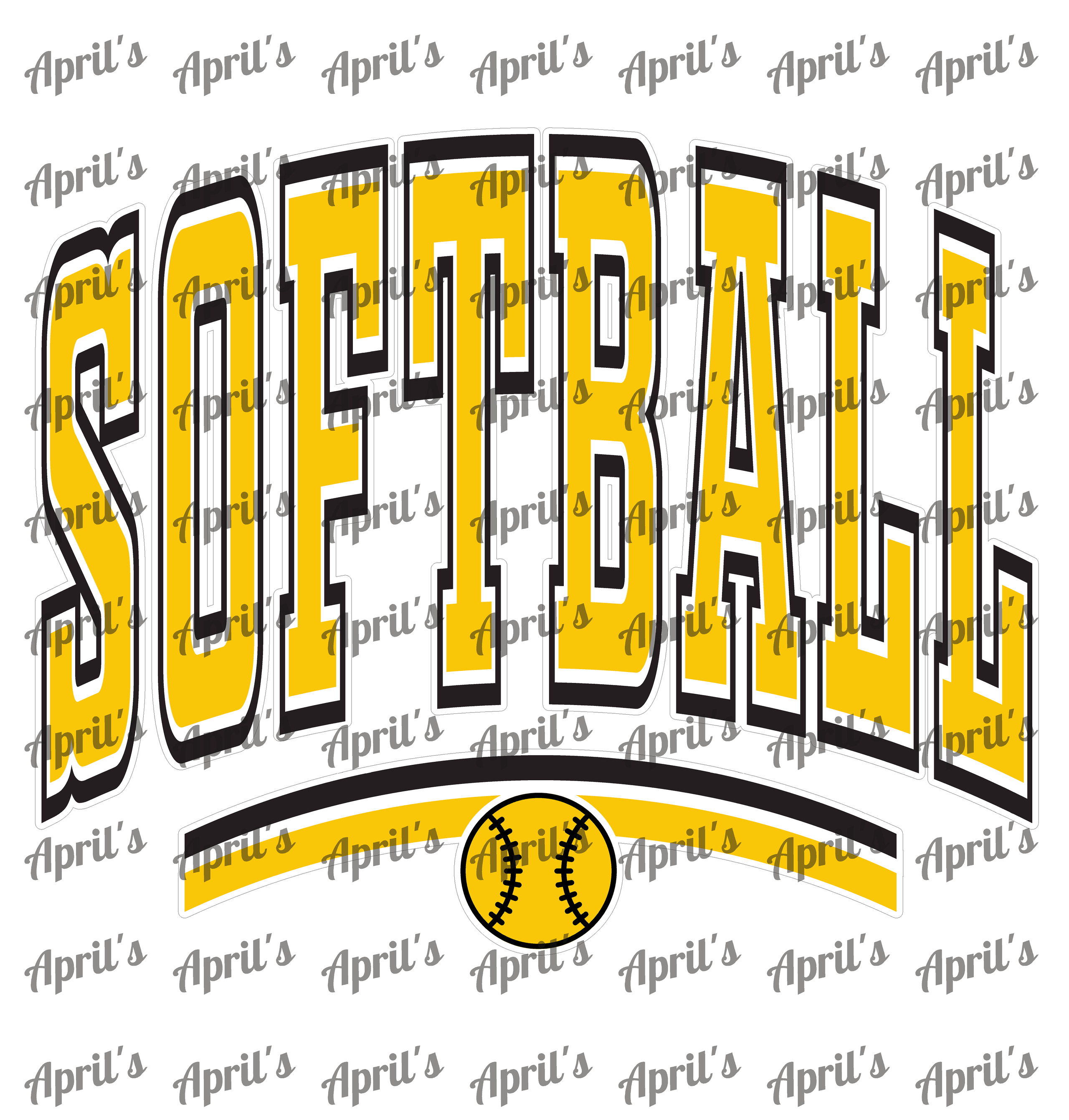 Softball Arch Stripe HTV Decals | April's Craft Supply