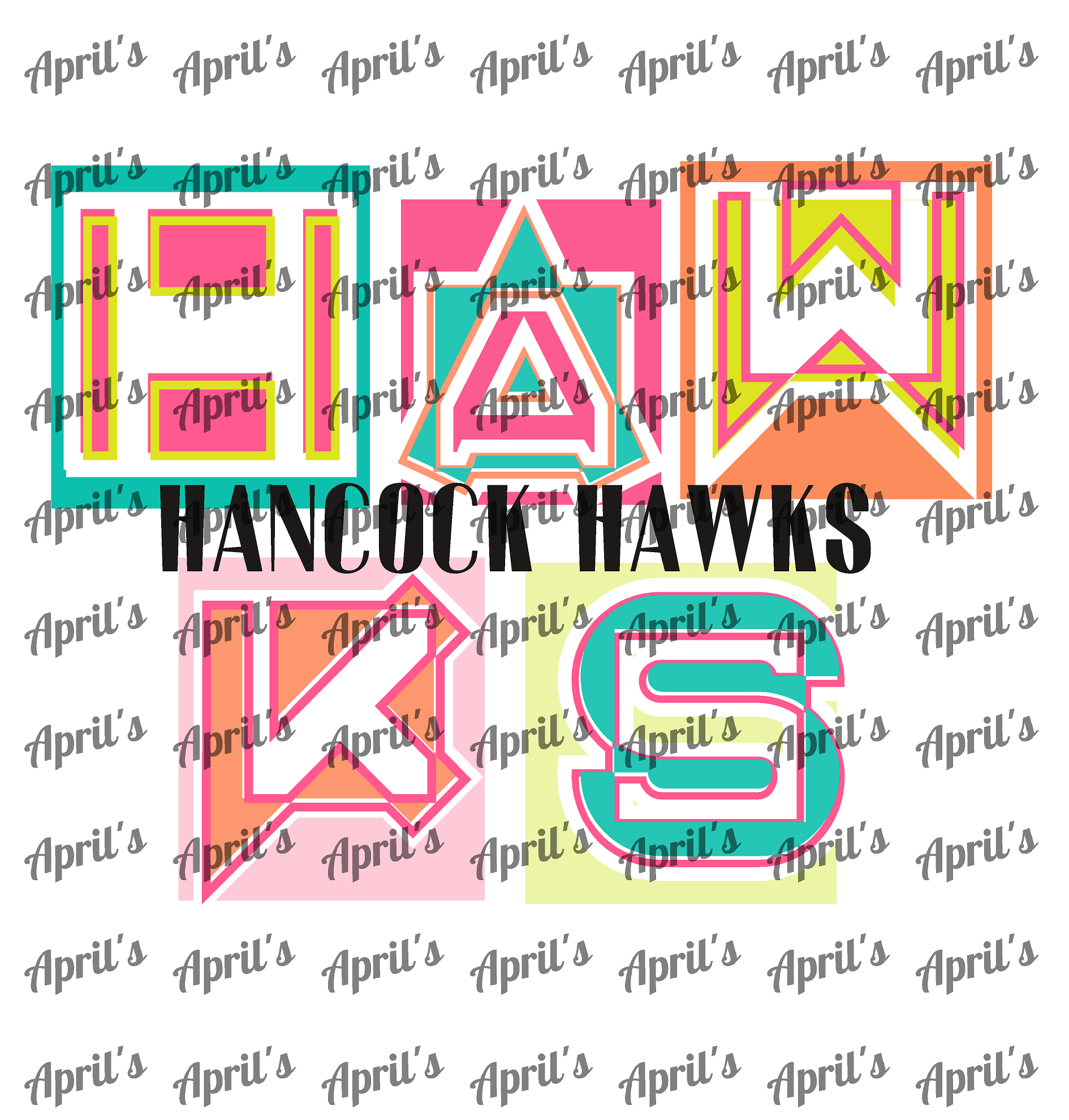 Hancock Hawks Cut and Paste DTF Print | April's Craft Supply