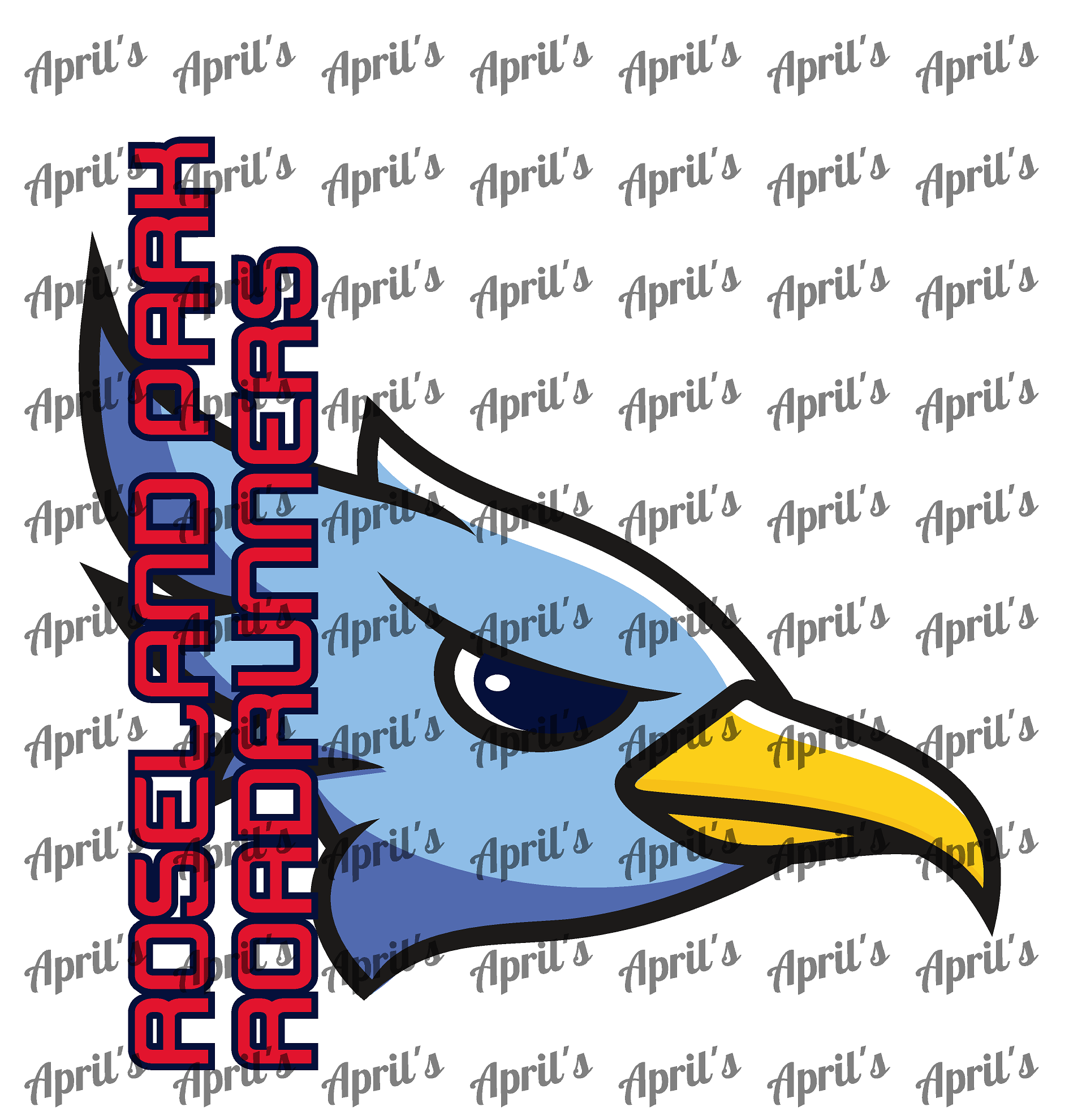 Roseland Park Roadrunners Mascot Vertical Text Dtf Print April S
