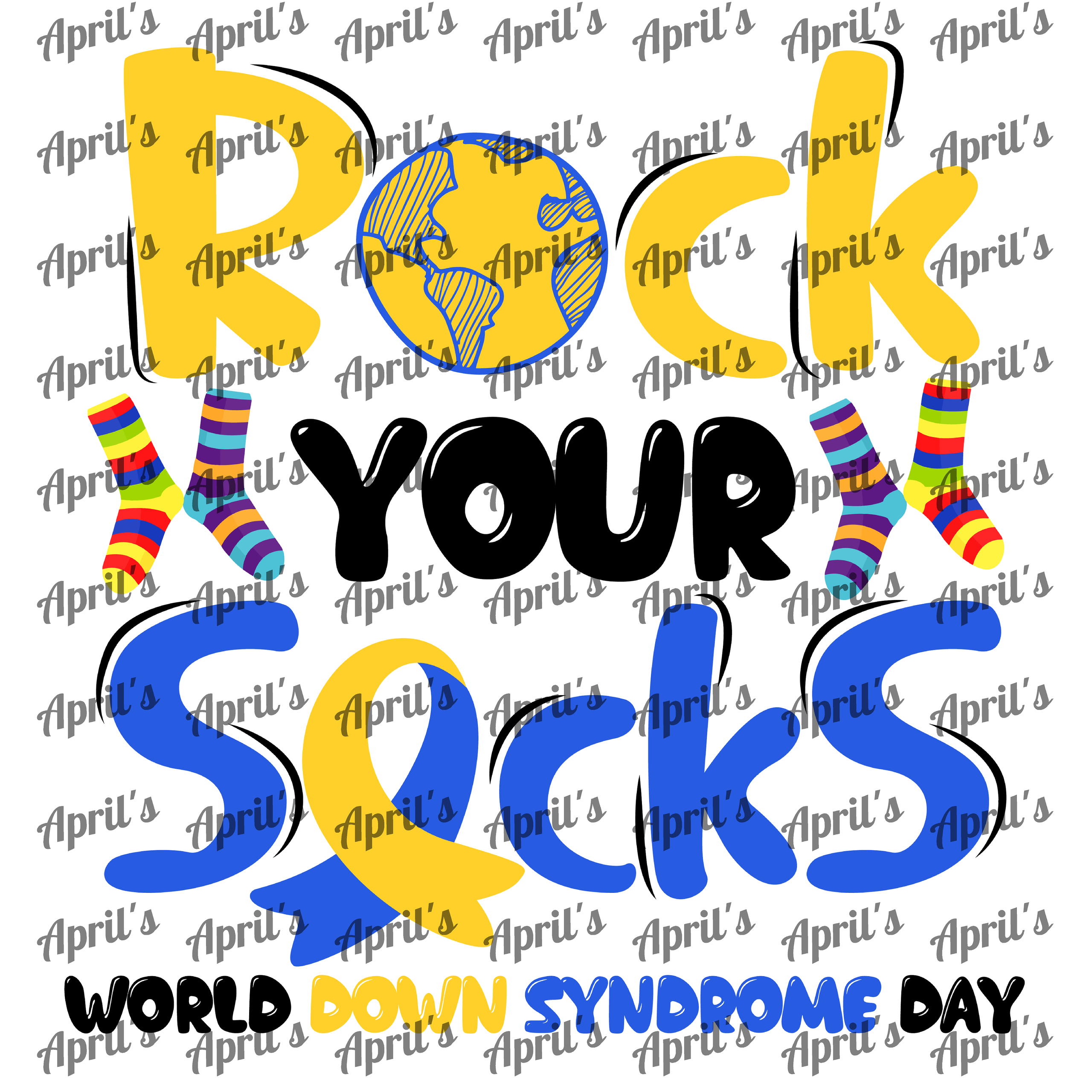 Down Syndrome Awareness Rock Your Socks HTV Decal | April's Craft Supply